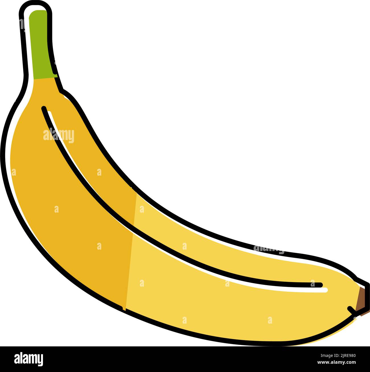 one whole banana color icon vector illustration Stock Vector Image ...
