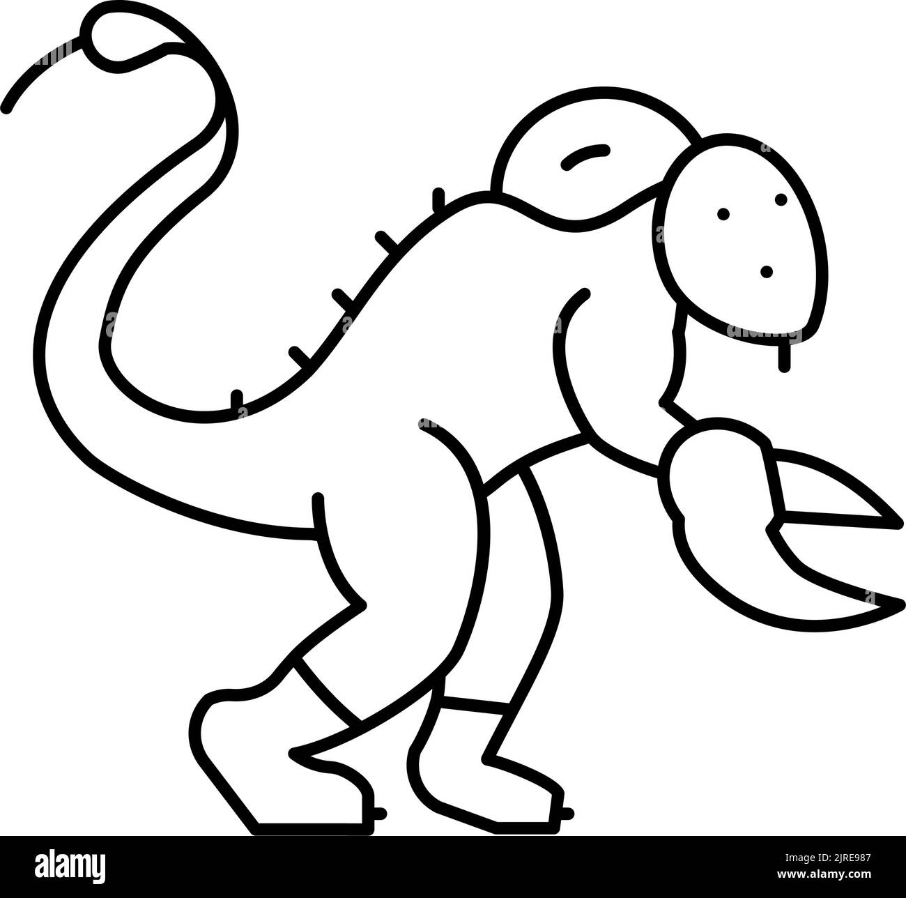 poisonous monster line icon vector illustration Stock Vector Image ...