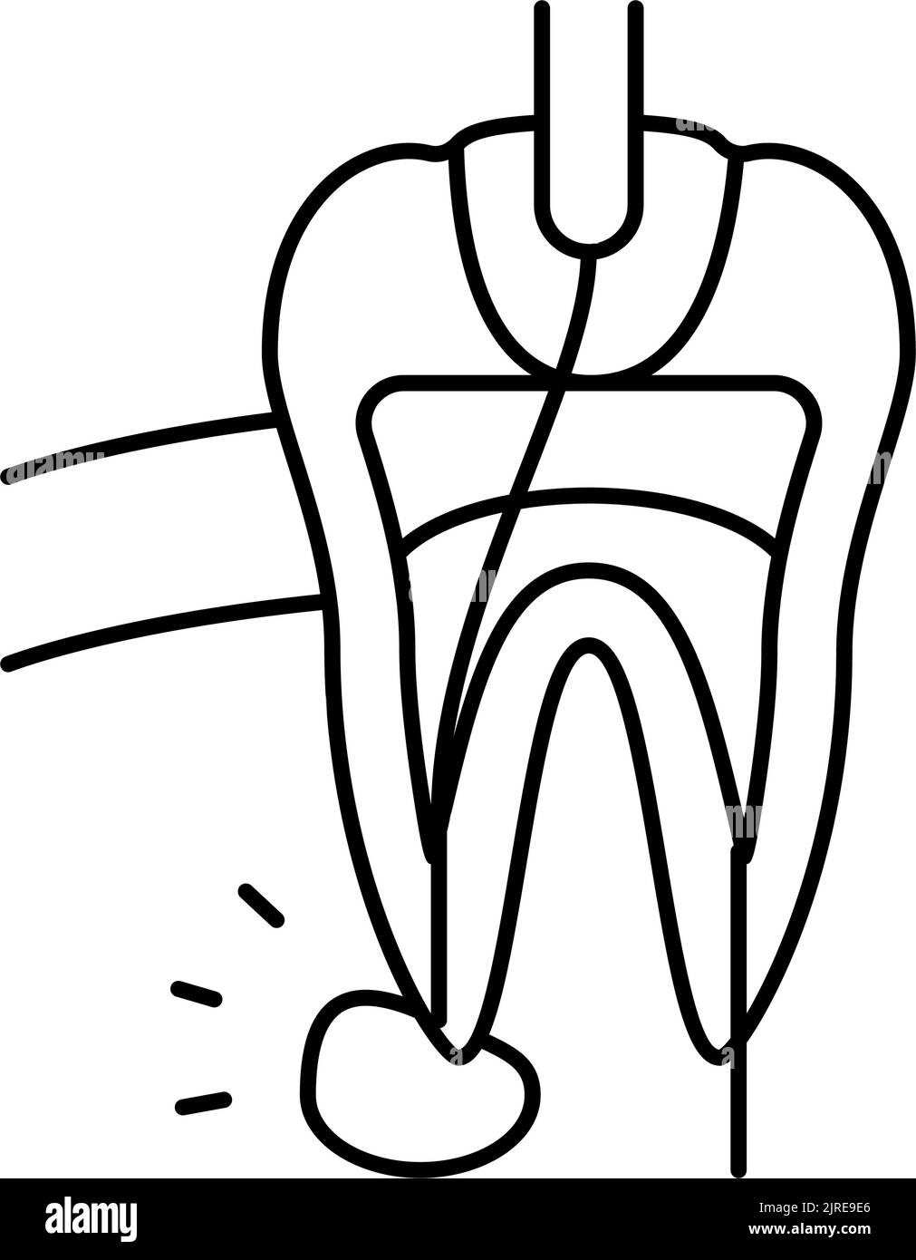 Root Canal Treatment Line Icon Vector Illustration Stock Vector Image And Art Alamy