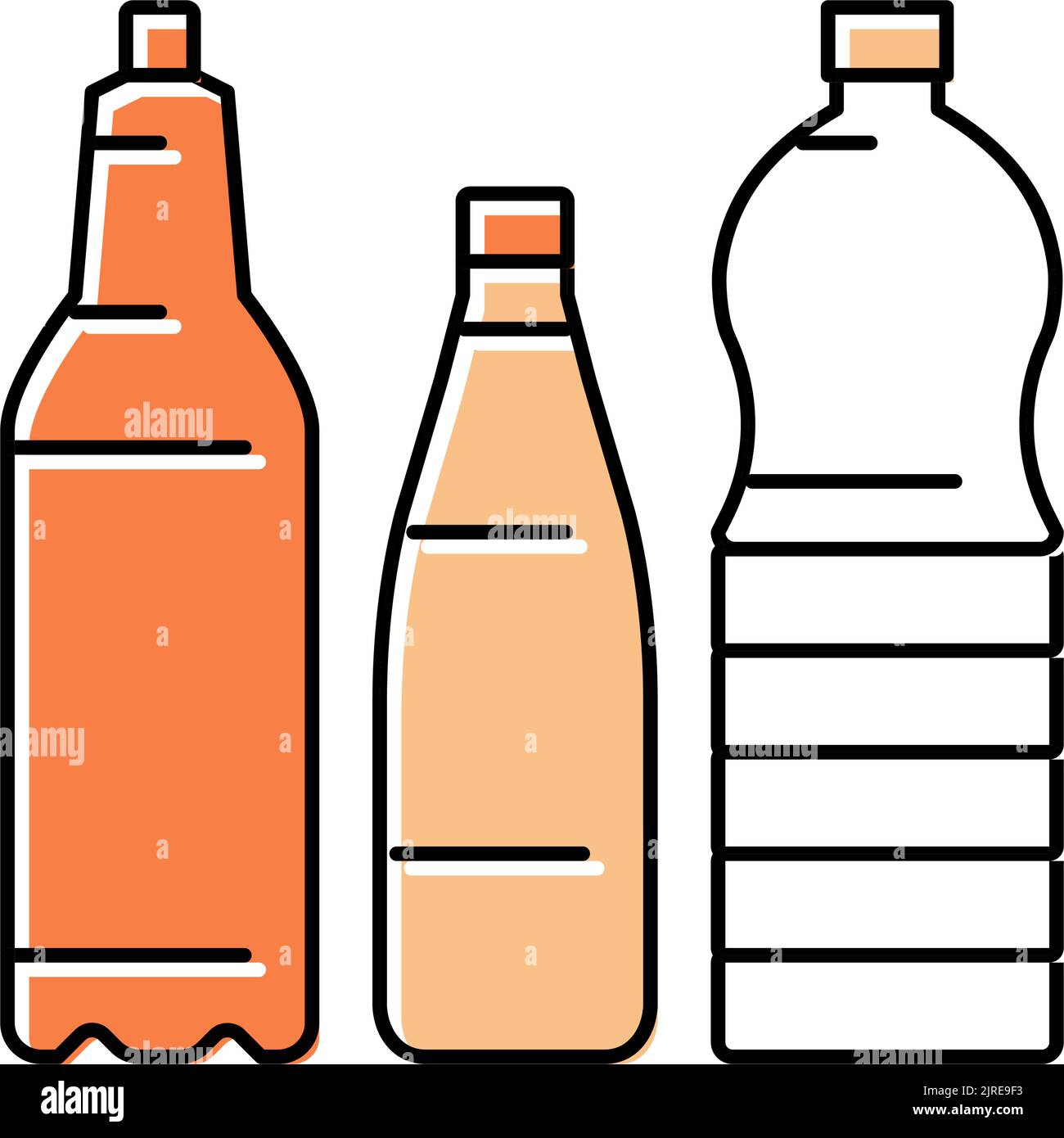bottle packaging plastic waste color icon vector illustration Stock ...