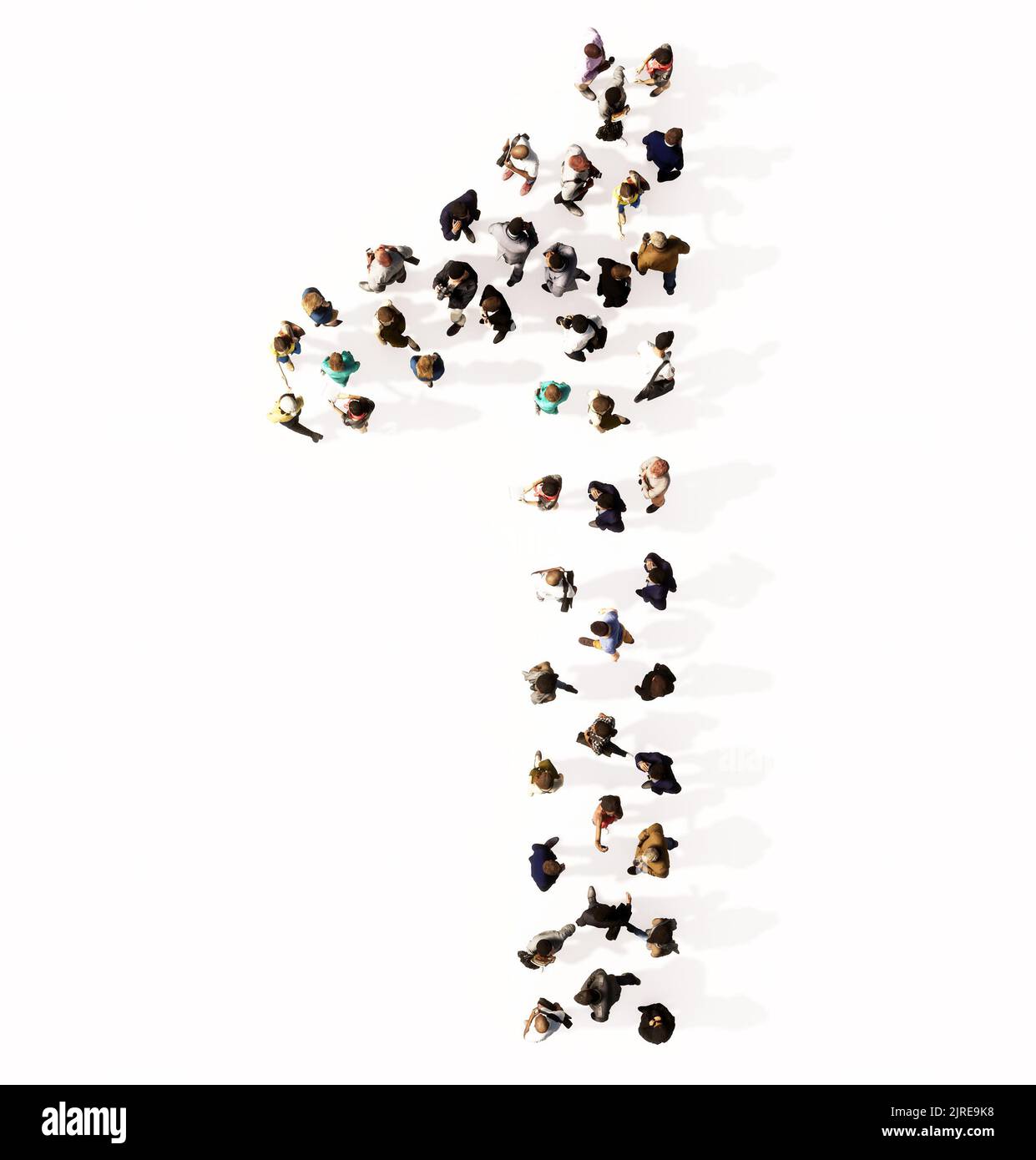 Concept or conceptual large community of people forming the font 1. 3d ...