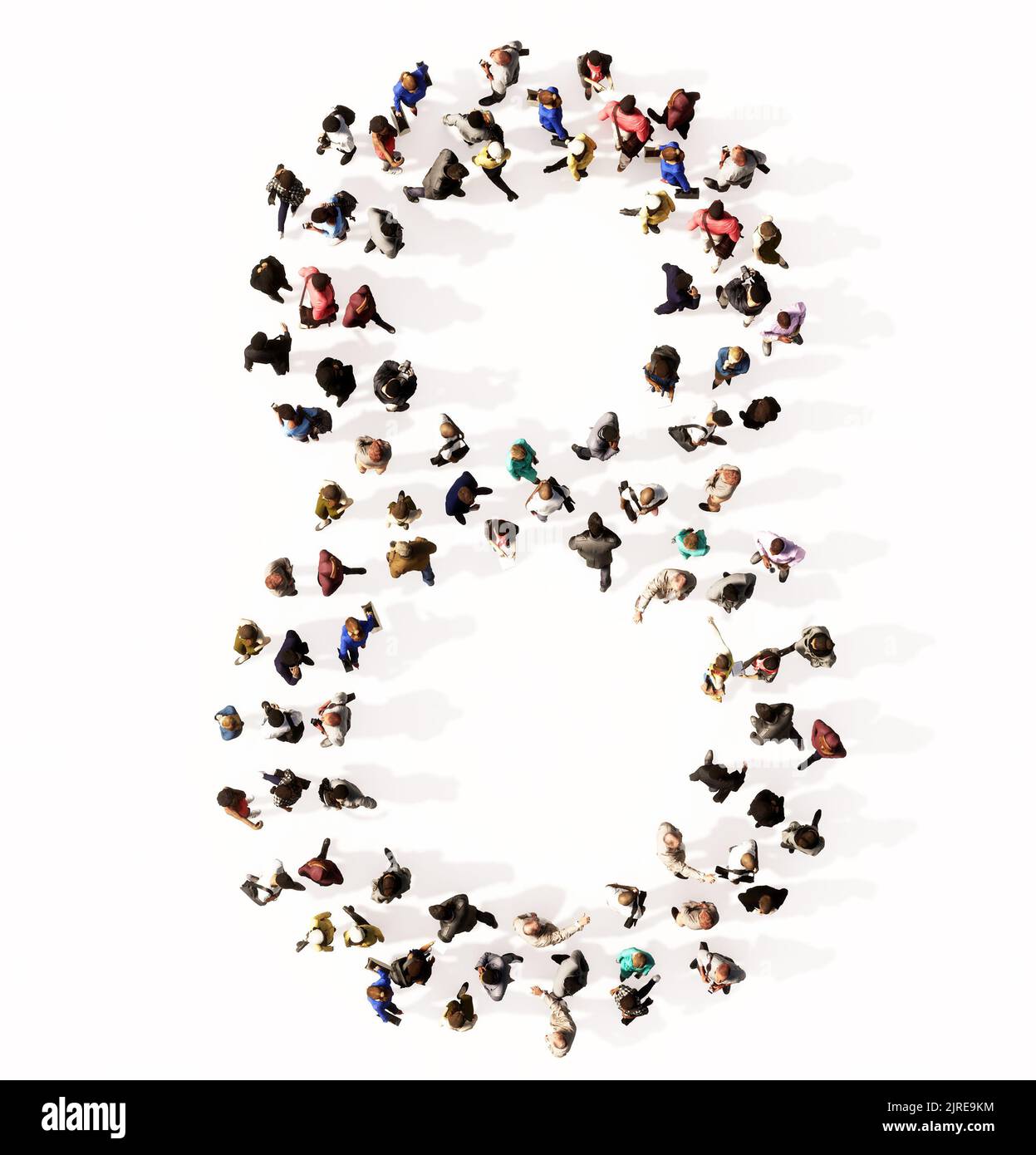 Concept or conceptual large community of people forming the font 8. 3d ...