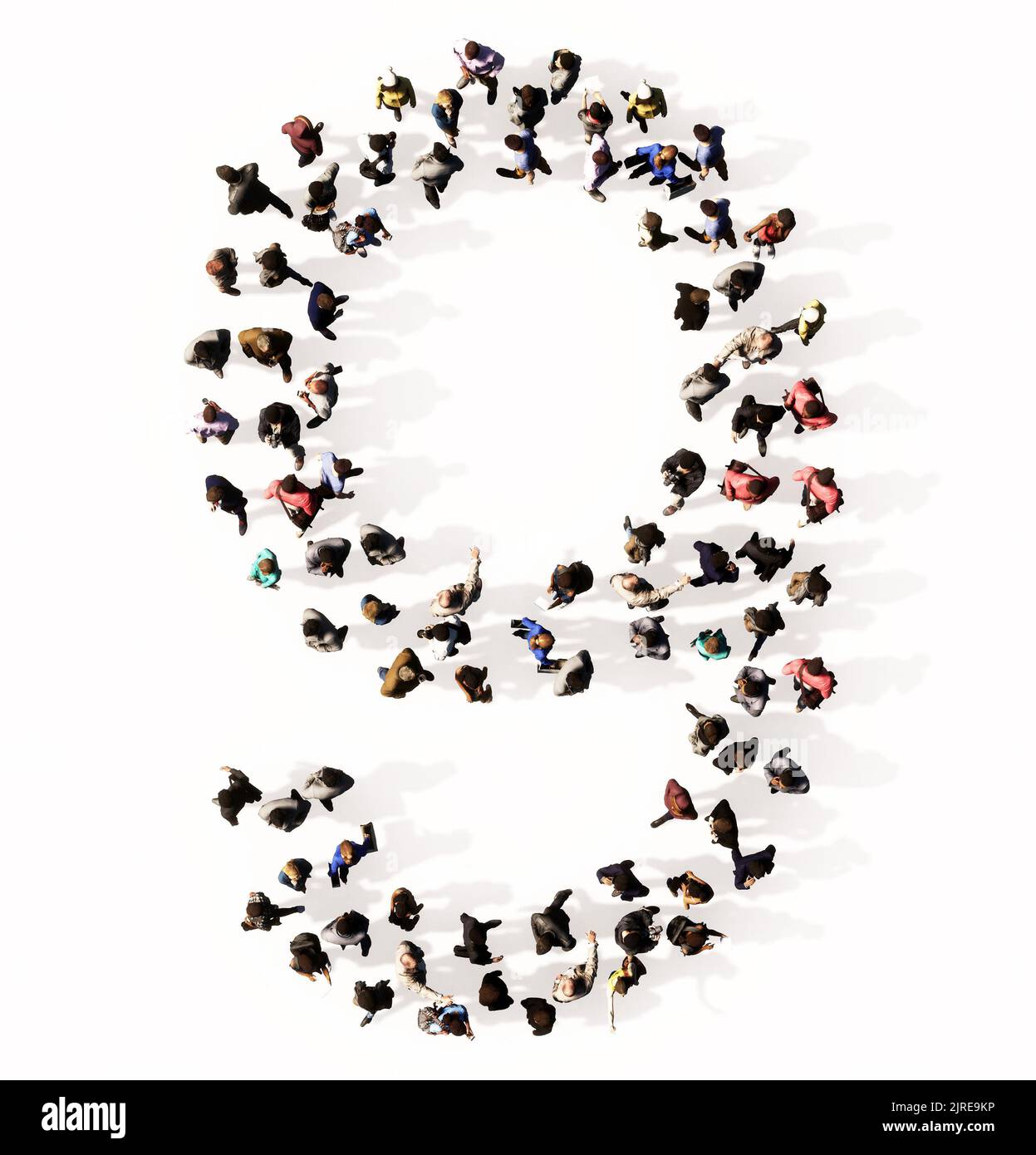 Concept or conceptual large community of people forming the font 9. 3d ...