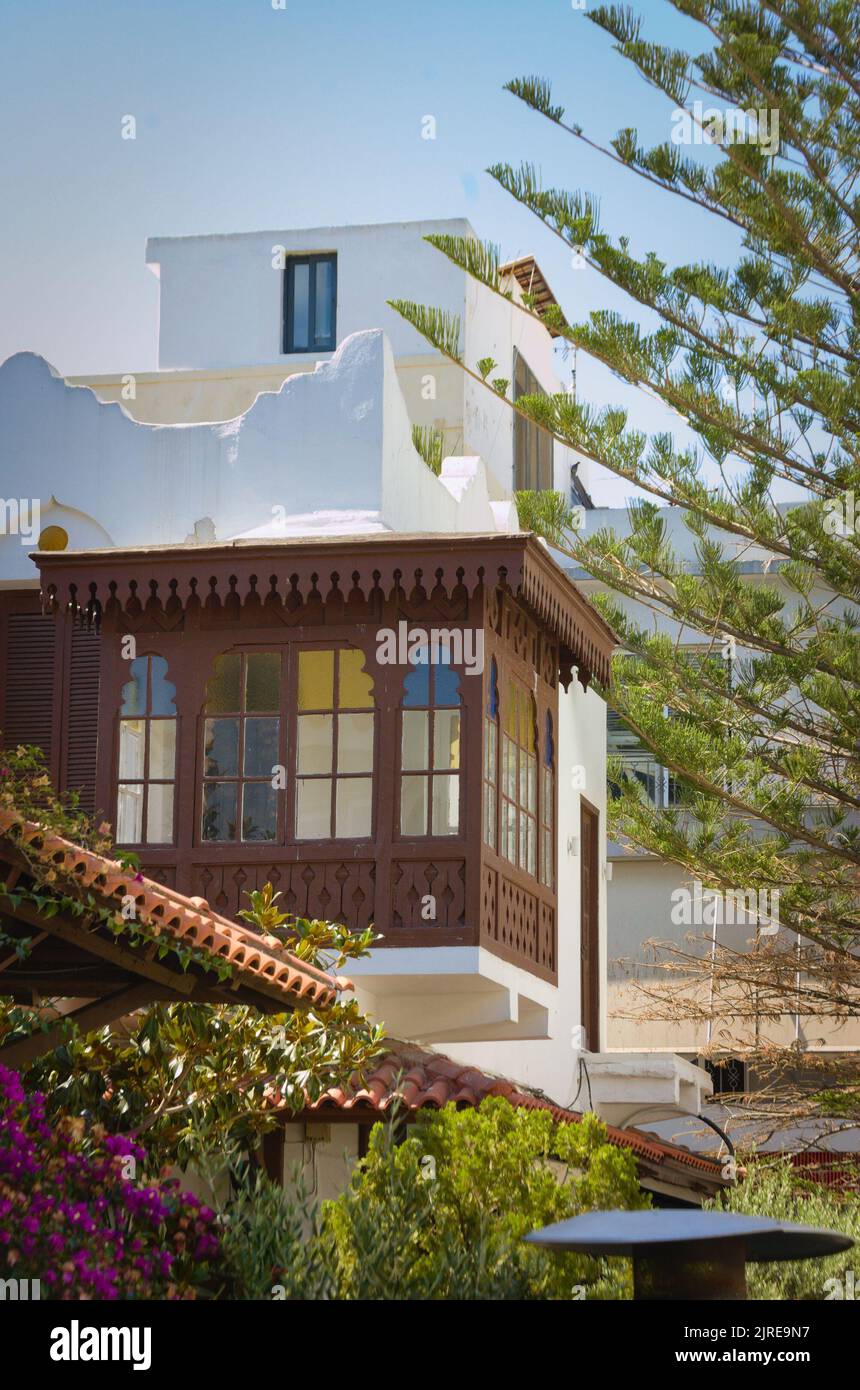 A vertical shot of beautiful buildings in old town of Rhodes, Greece ...