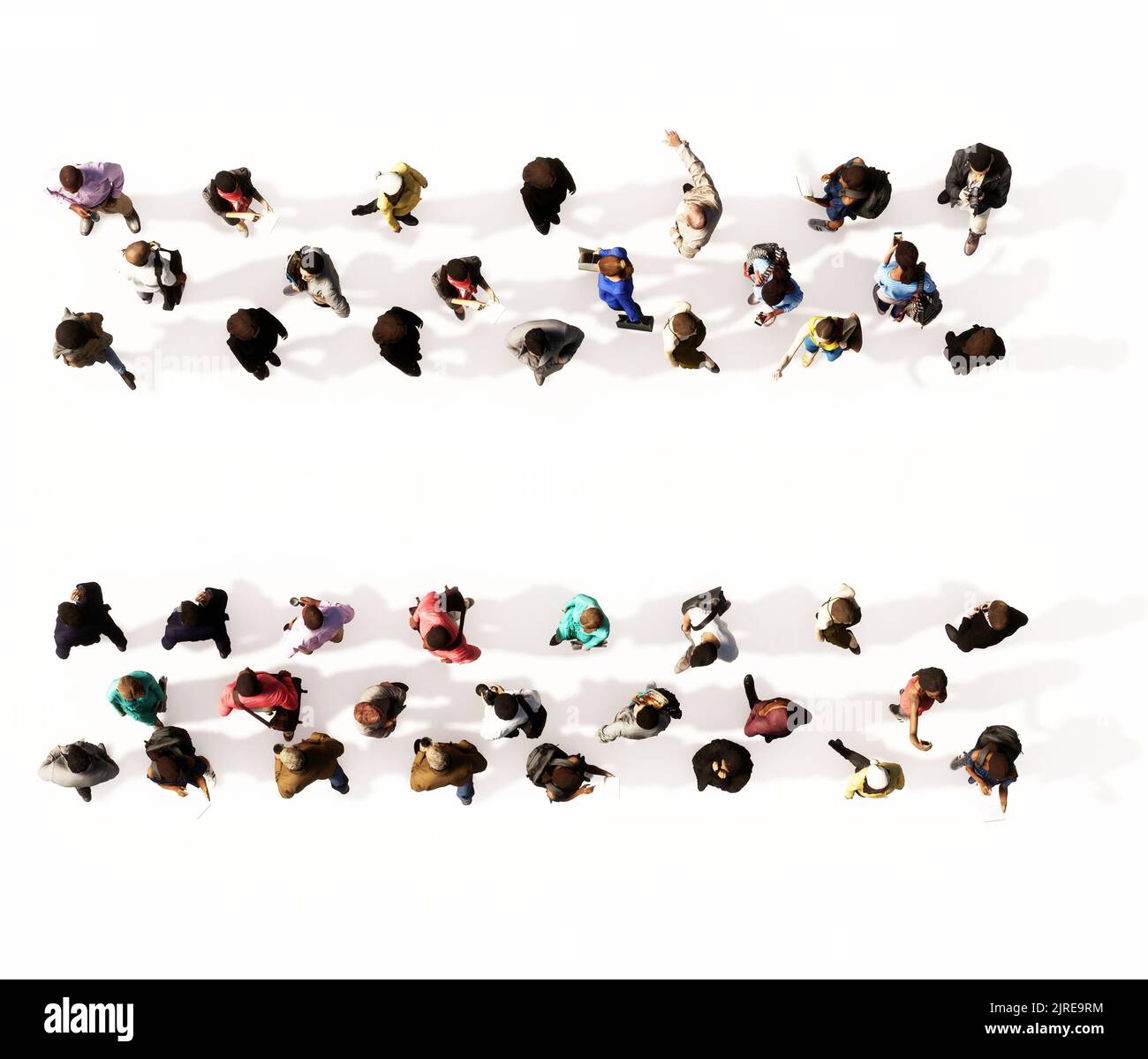 Concept or conceptual large community of people forming the = font. 3d ...