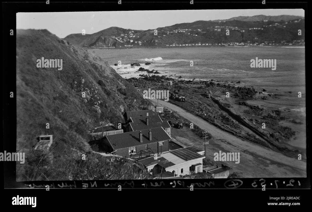 New Rongotai Airport : Moa Point reef from north east hill, 12 July ...