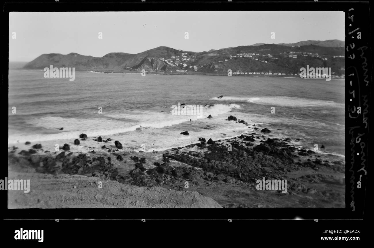 New Rongotai Airport : Panorama from Moa Point, 12 July 1953, by Leslie ...