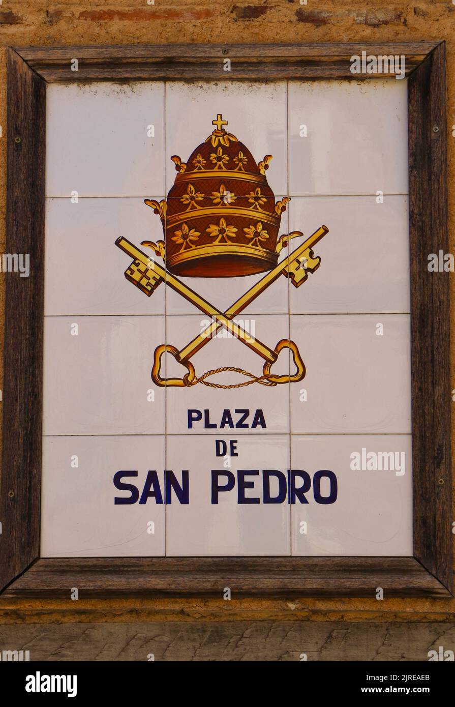 Ceramic tile wall sign for the Plaza de San Pedro Saldaña Palencia ...
