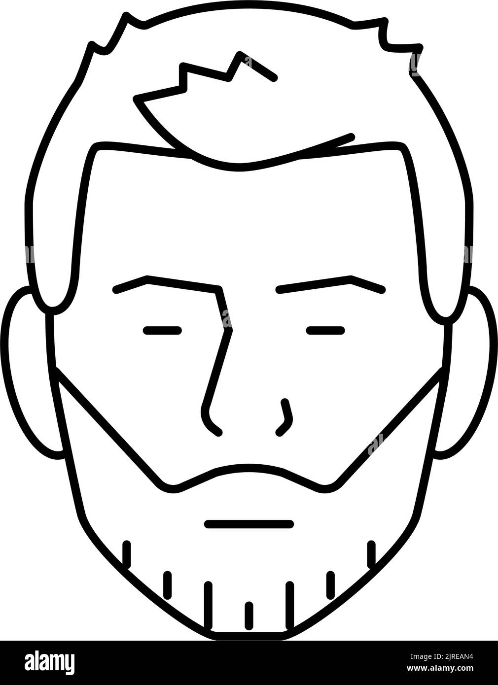 short beard hair style line icon vector illustration Stock Vector Image ...