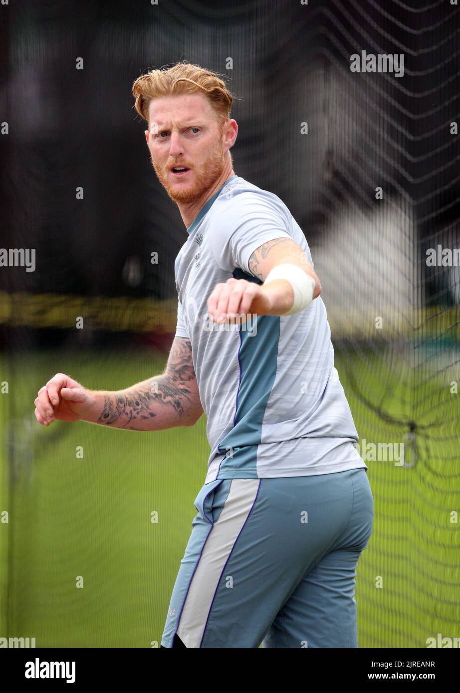 England's Ben Stokes during a nets session at Emirates Old Trafford ...