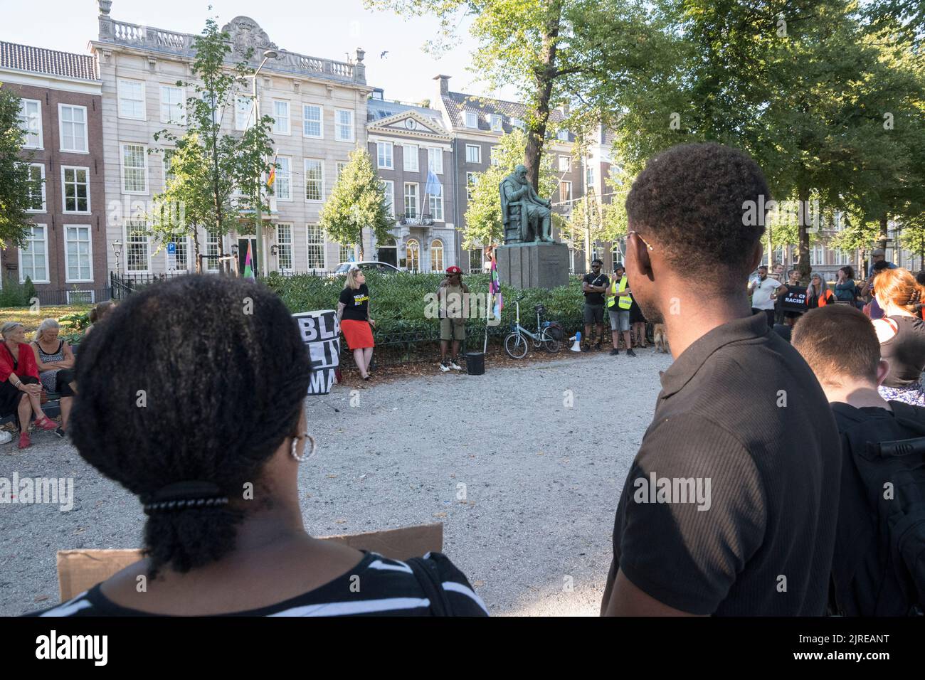 8-23-2022.Political party Bij1 and PVDD protested against the treatment ...