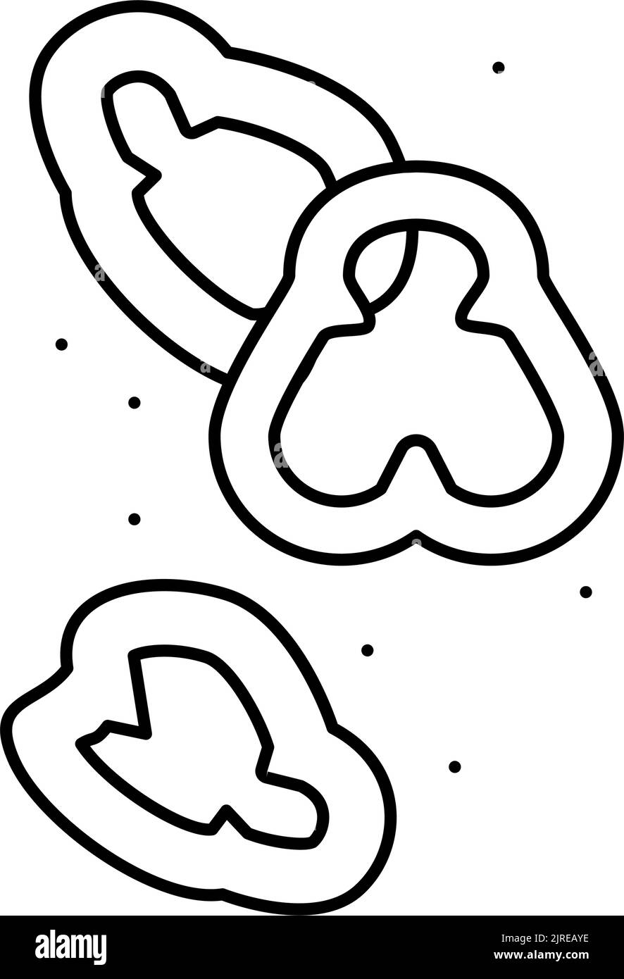 capsicum slice food cut line icon vector illustration Stock Vector ...