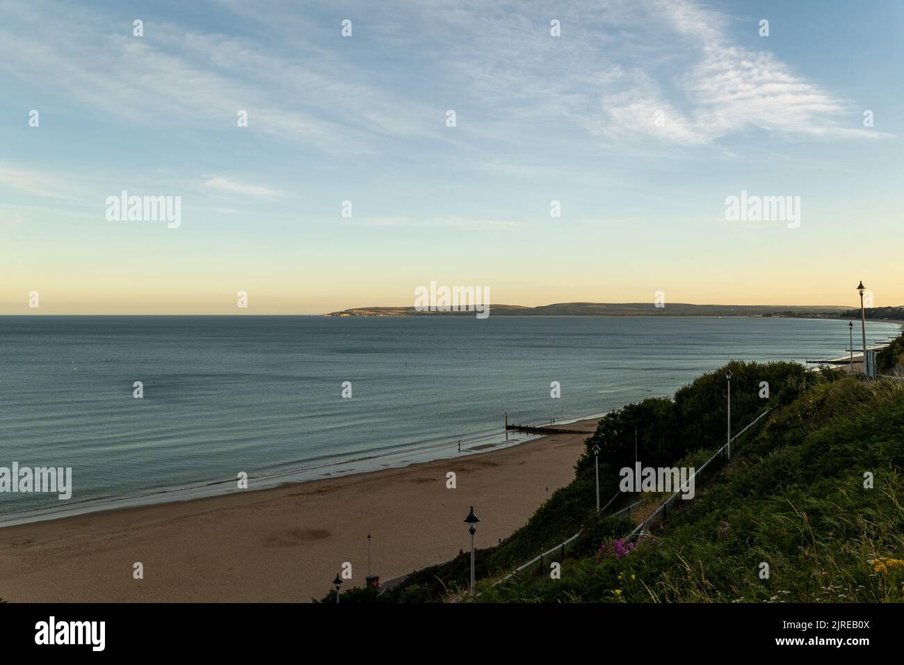 A sea view in Bournemouth on sunset Stock Photo - Alamy