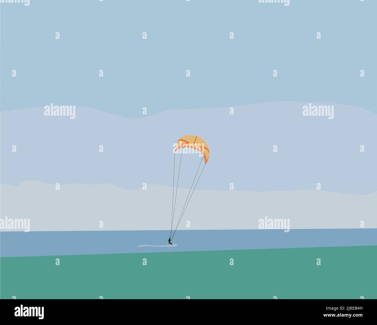 Kiteboarding kite surf extreme sports Stock Vector Images - Alamy