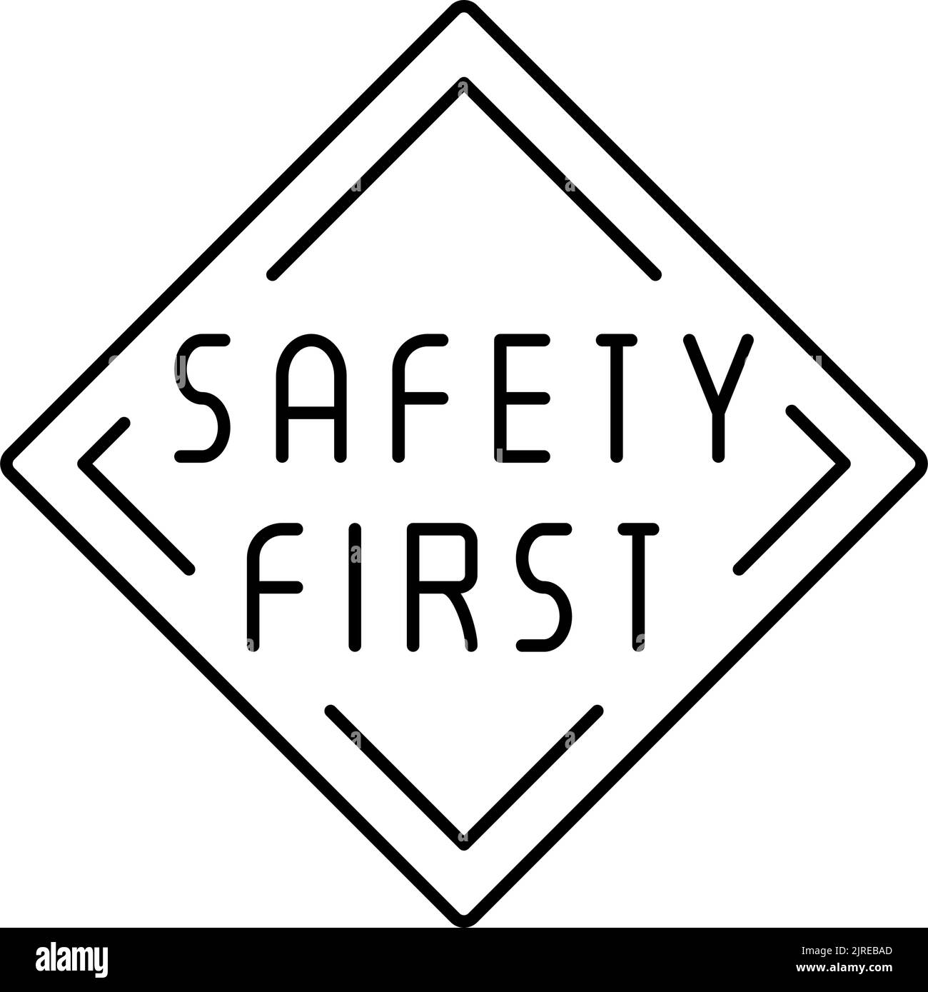safety road sign line icon vector illustration Stock Vector Image & Art ...