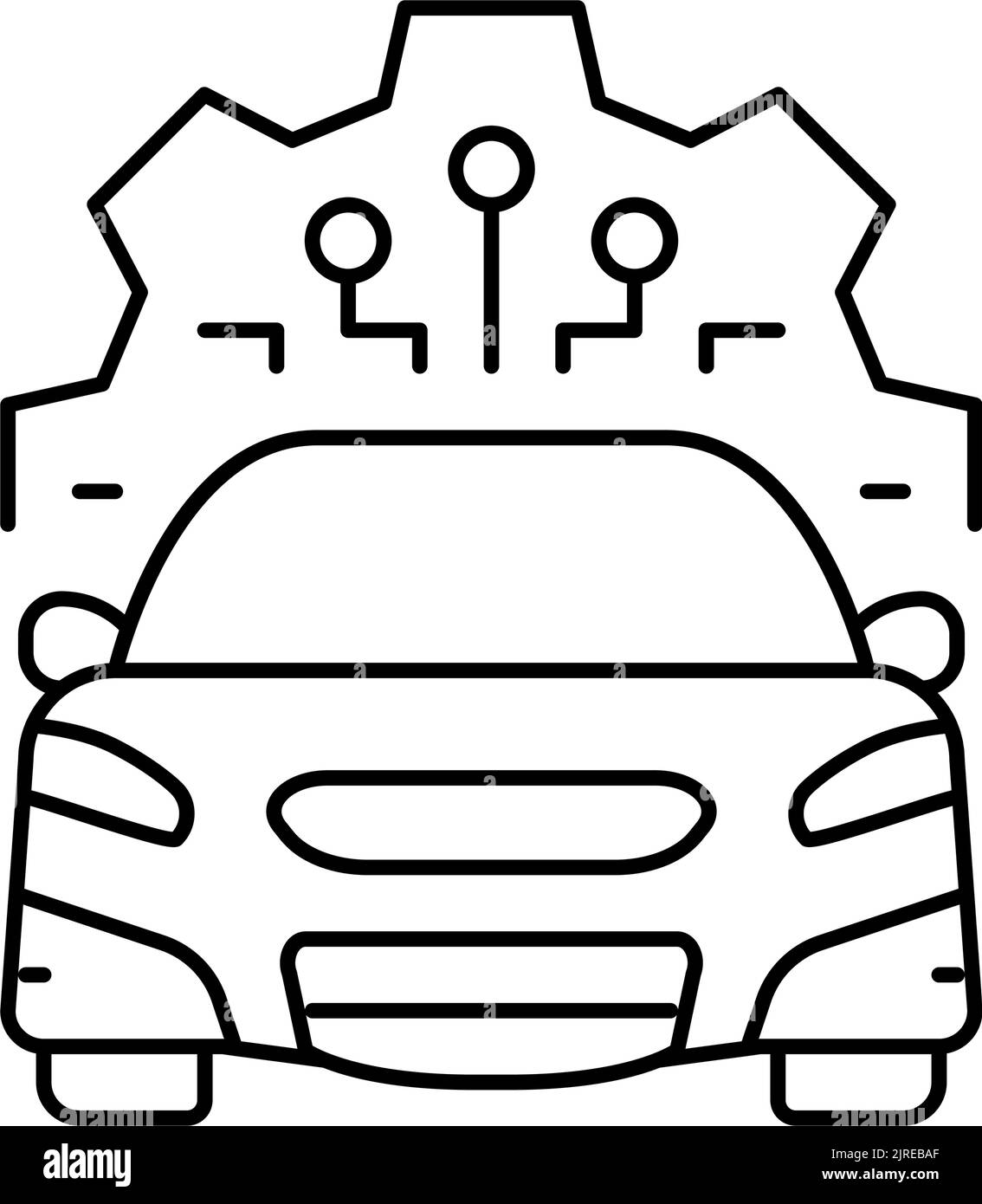 automatic car system line icon vector illustration Stock Vector Image ...