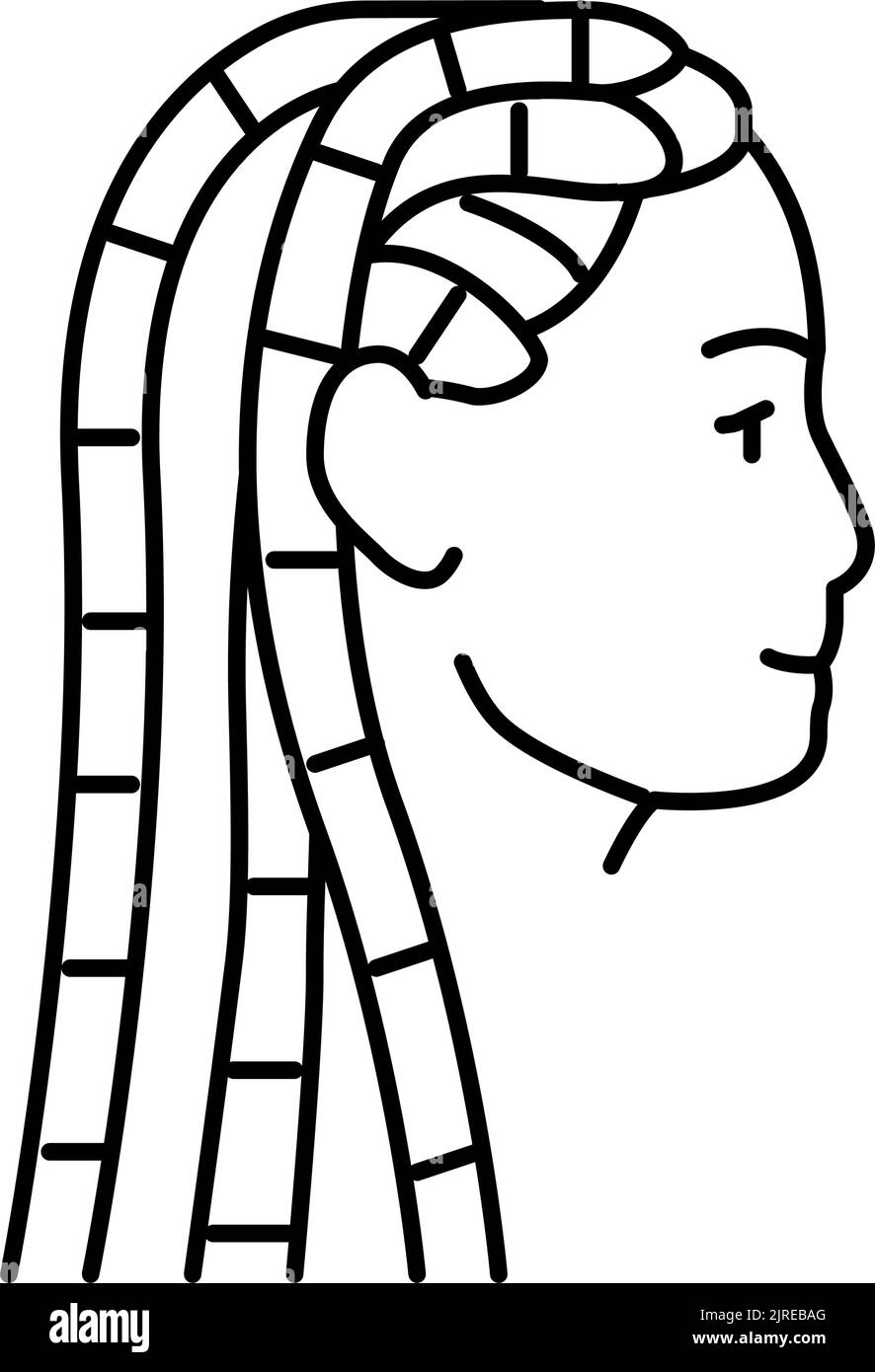 braids hairstyle line icon vector illustration Stock Vector Image & Art ...