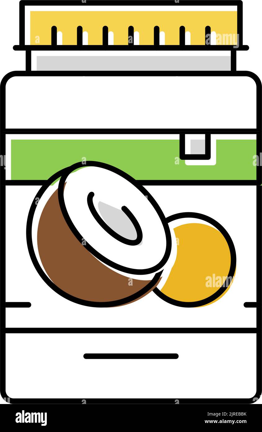 oil coconut coco color icon vector illustration Stock Vector Image ...