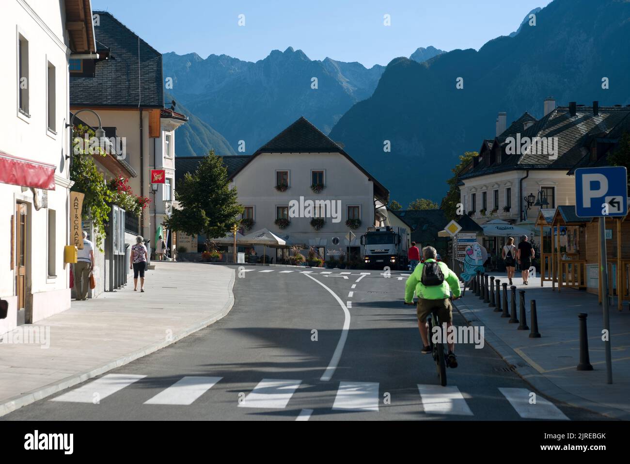 Bovec town in slovenian Alps Stock Photo - Alamy