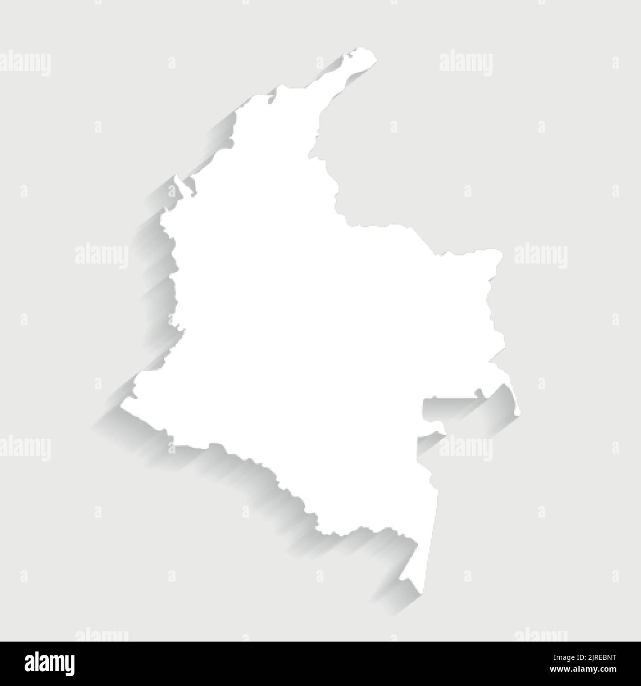 Simple white Colombia map on gray background, vector, illustration, eps ...