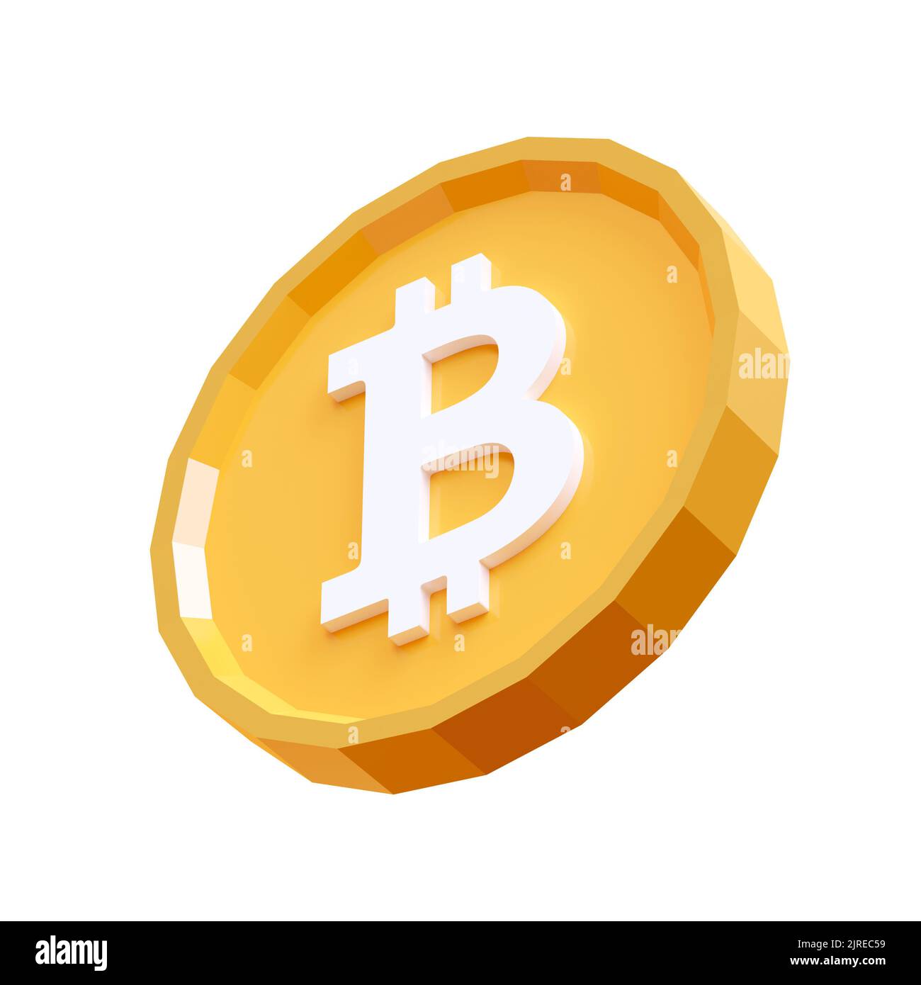 Bitcoin icon 3d rendering isolated on white background Stock Photo - Alamy