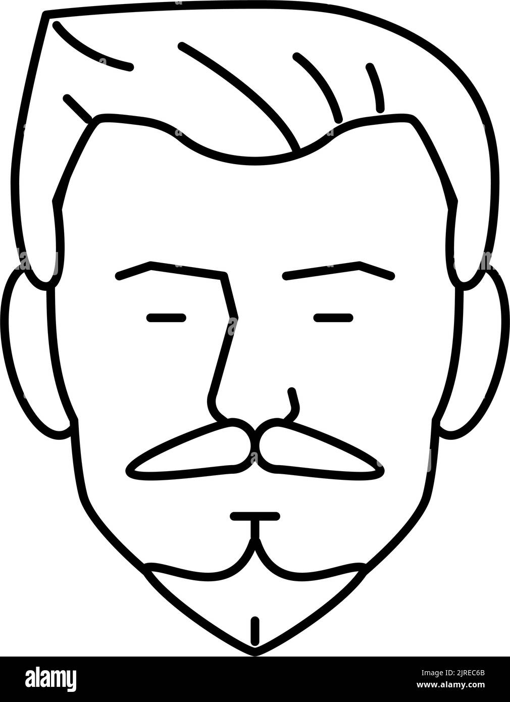 van duke beard hair style line icon vector illustration Stock Vector ...