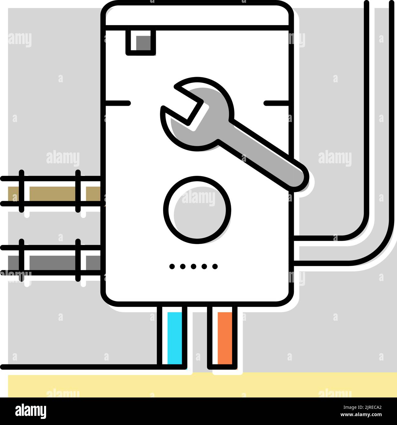water heater boiler installing color icon vector illustration Stock ...