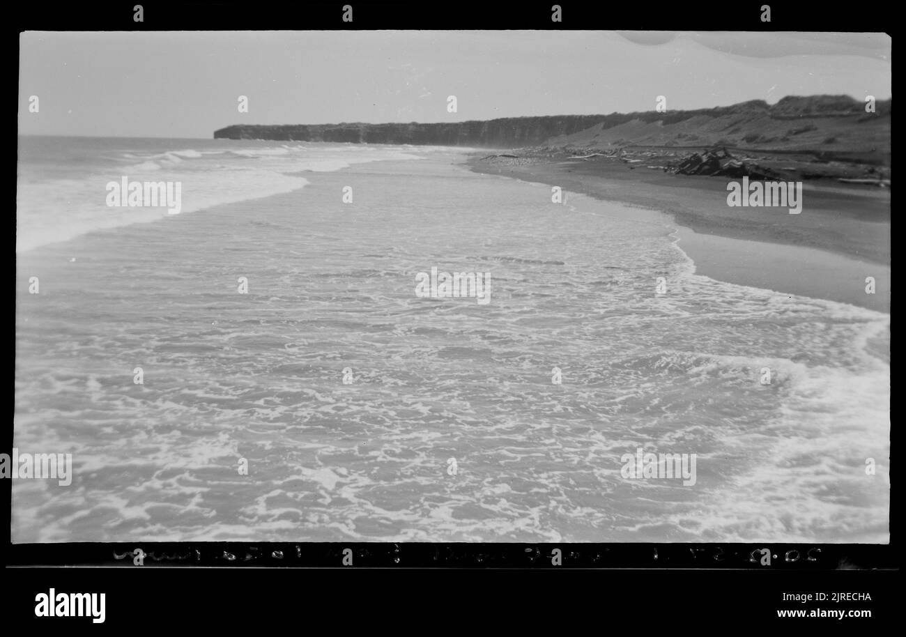 Coast North from Patea River, 20 February 1957, by Leslie Adkin Stock ...