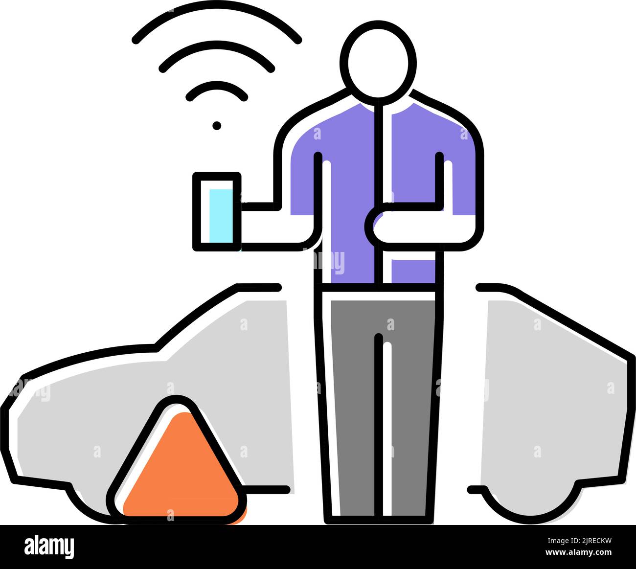 highway assistance color icon vector illustration Stock Vector Image ...
