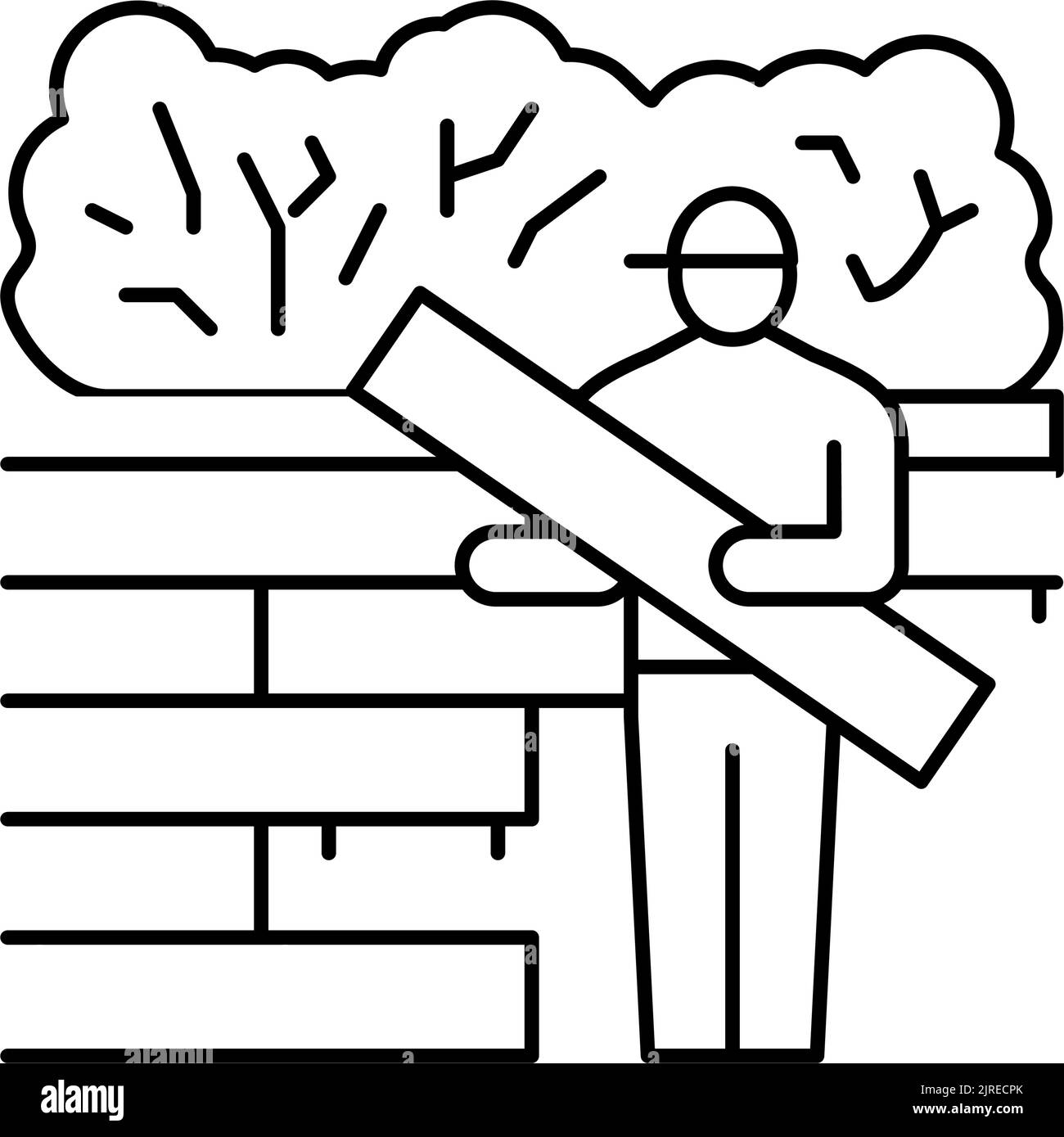 decking installation repair line icon vector illustration Stock Vector ...