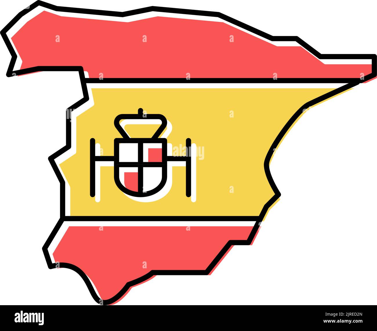 spain country map flag color icon vector illustration Stock Vector ...