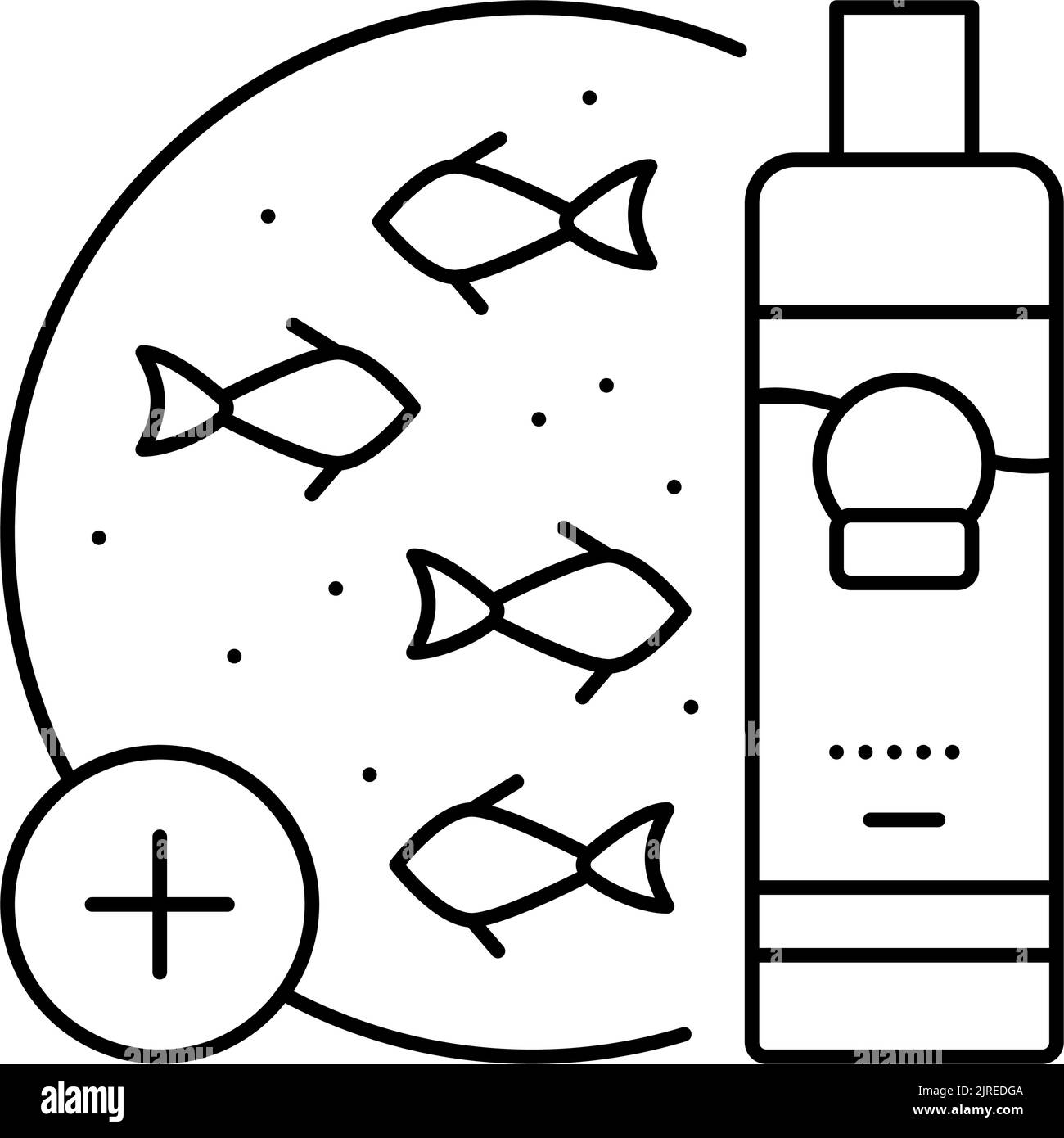 medication aquarium fish line icon vector illustration Stock Vector ...
