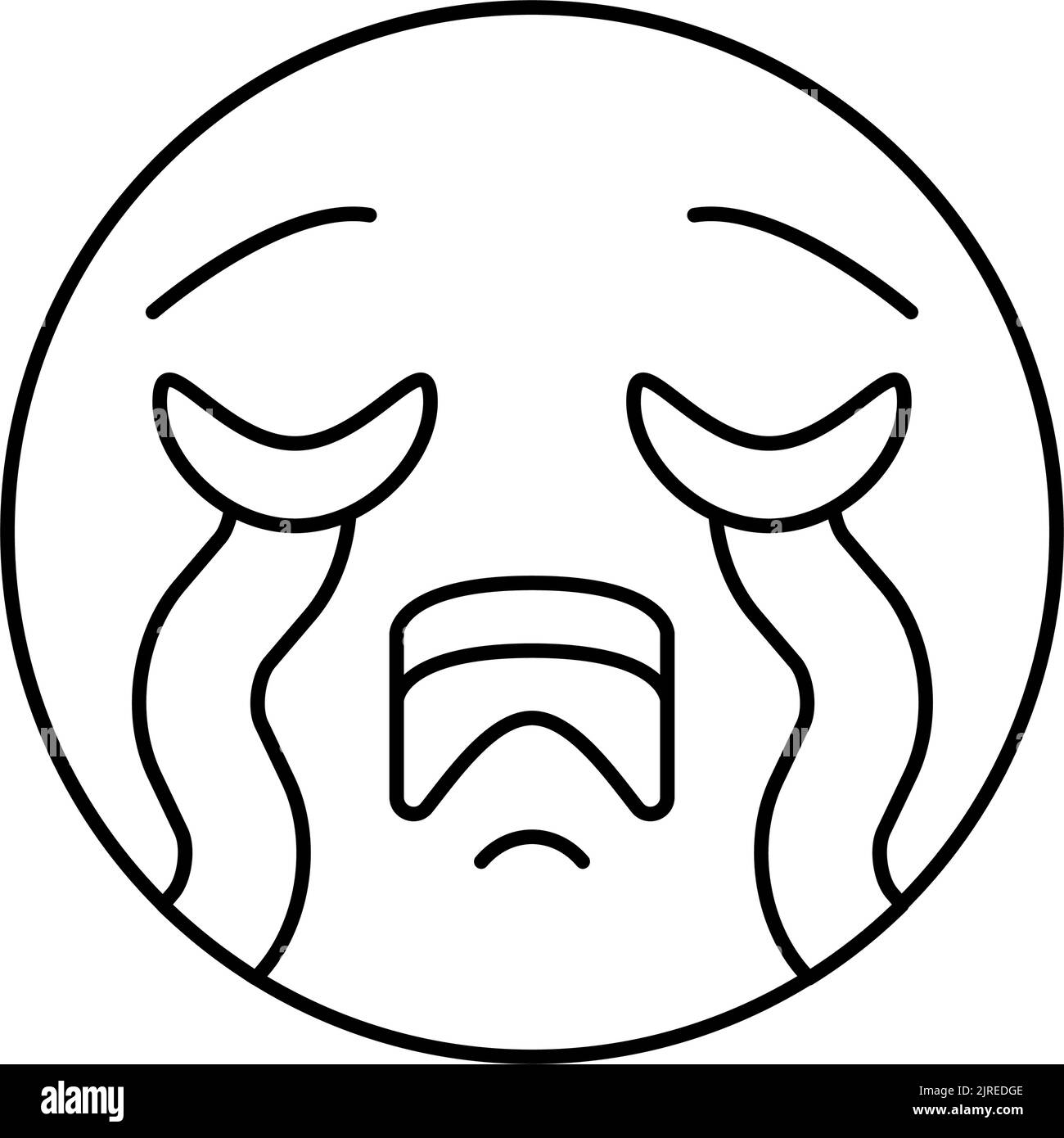 cry emoji line icon vector illustration Stock Vector Image & Art - Alamy