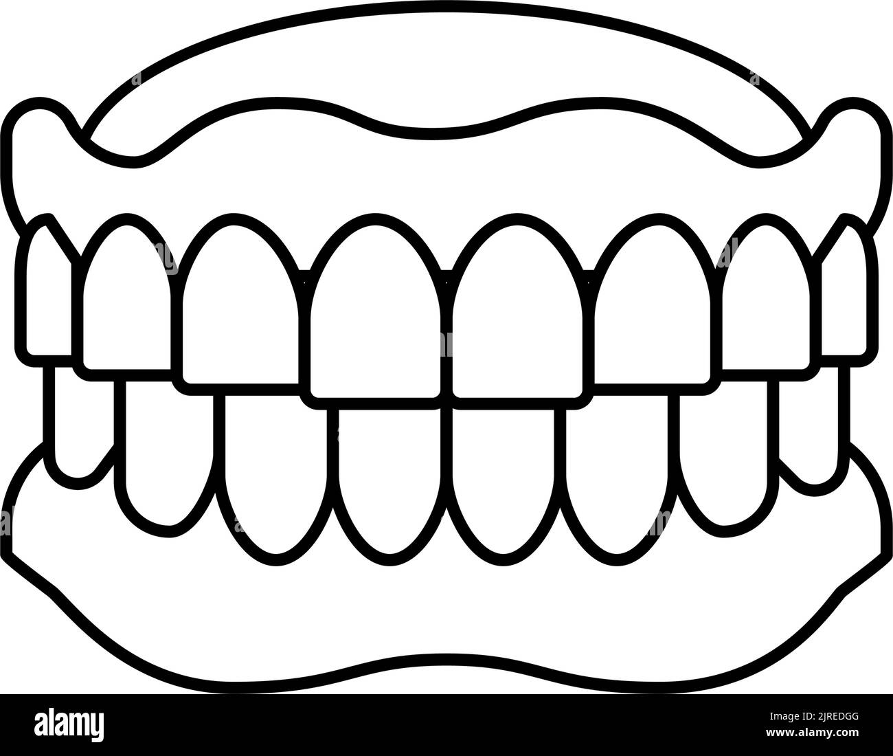 denture dental care line icon vector illustration Stock Vector Image ...