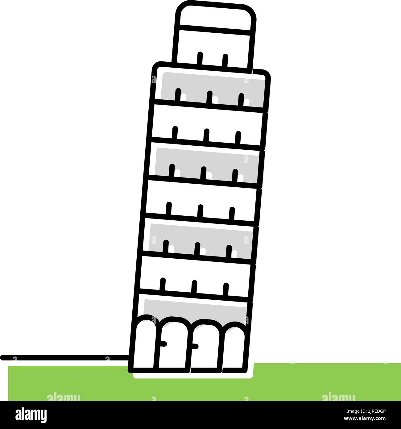 leaning tower of pisa color icon vector illustration Stock Vector Image ...