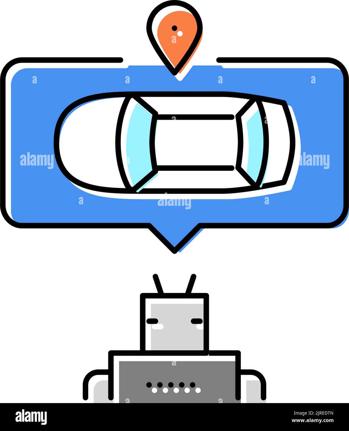 robot navigation color icon vector illustration Stock Vector Image ...