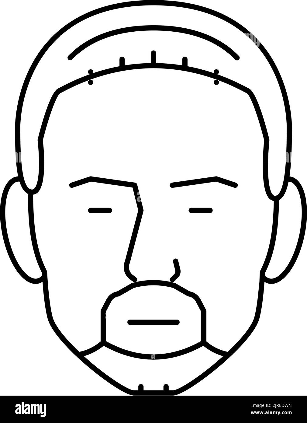 circle beard hair style line icon vector illustration Stock Vector ...