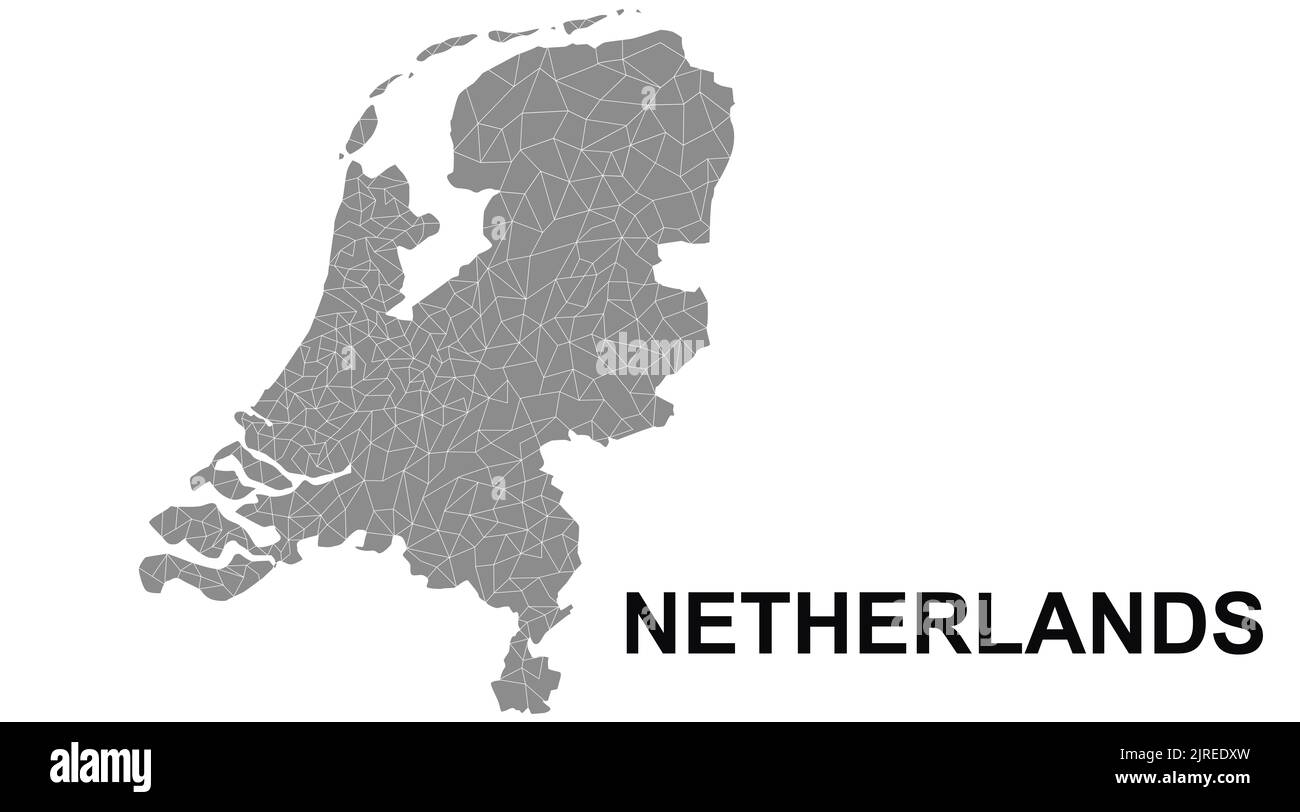 Map of Netherlands isolated on a white background 3d rendering Stock ...