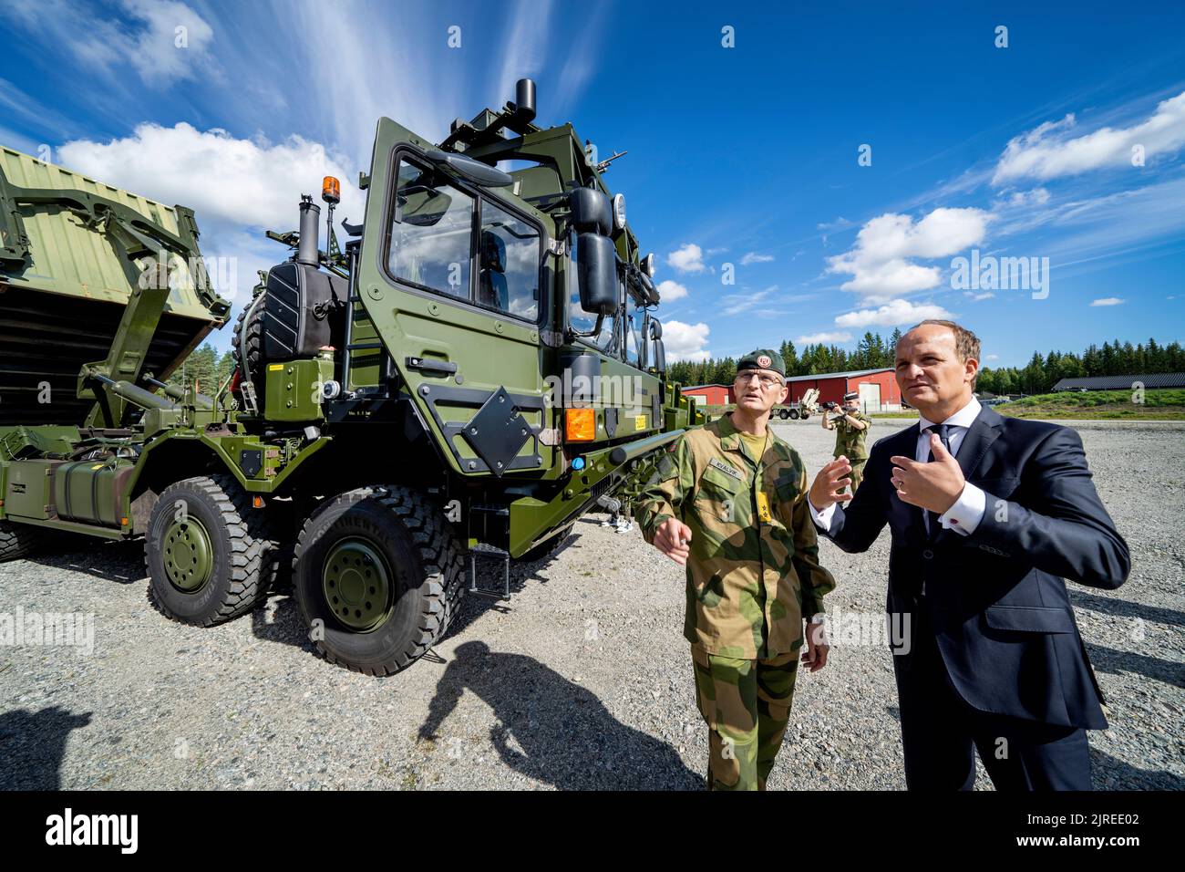 Gardermoen 20220823.From right: Michael Wittlinger, Rheinmetall MAN ...