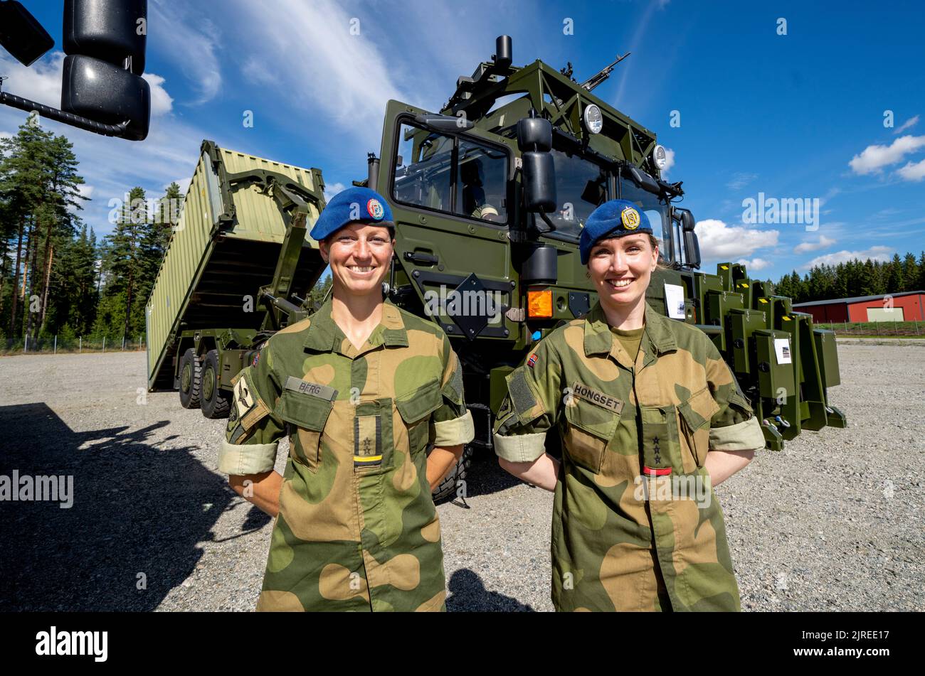 Gardermoen 20220823.Brigade Nord is receiving the first wagons for the ...