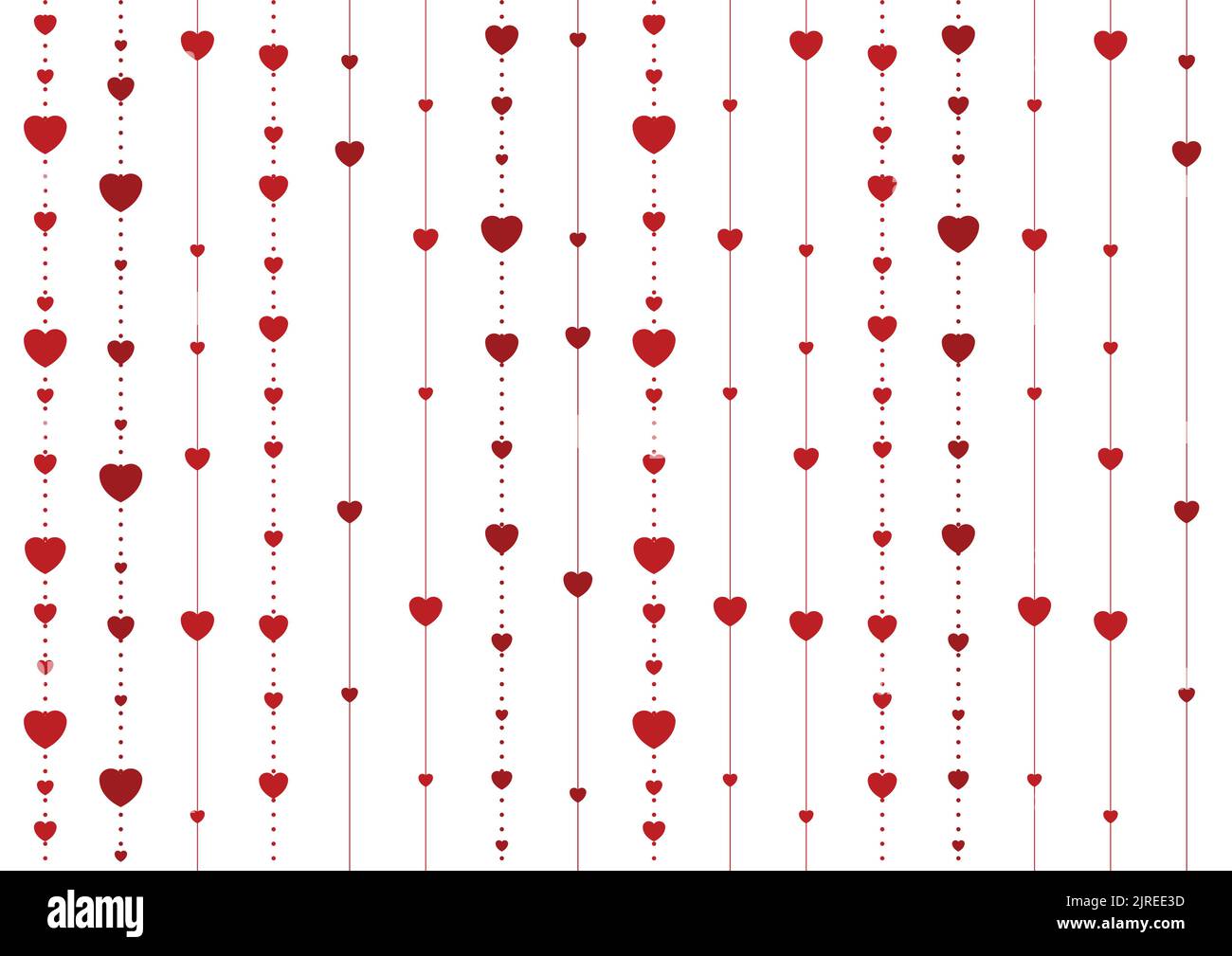 Red abstract hearts on white background. Valentines Day vector design ...