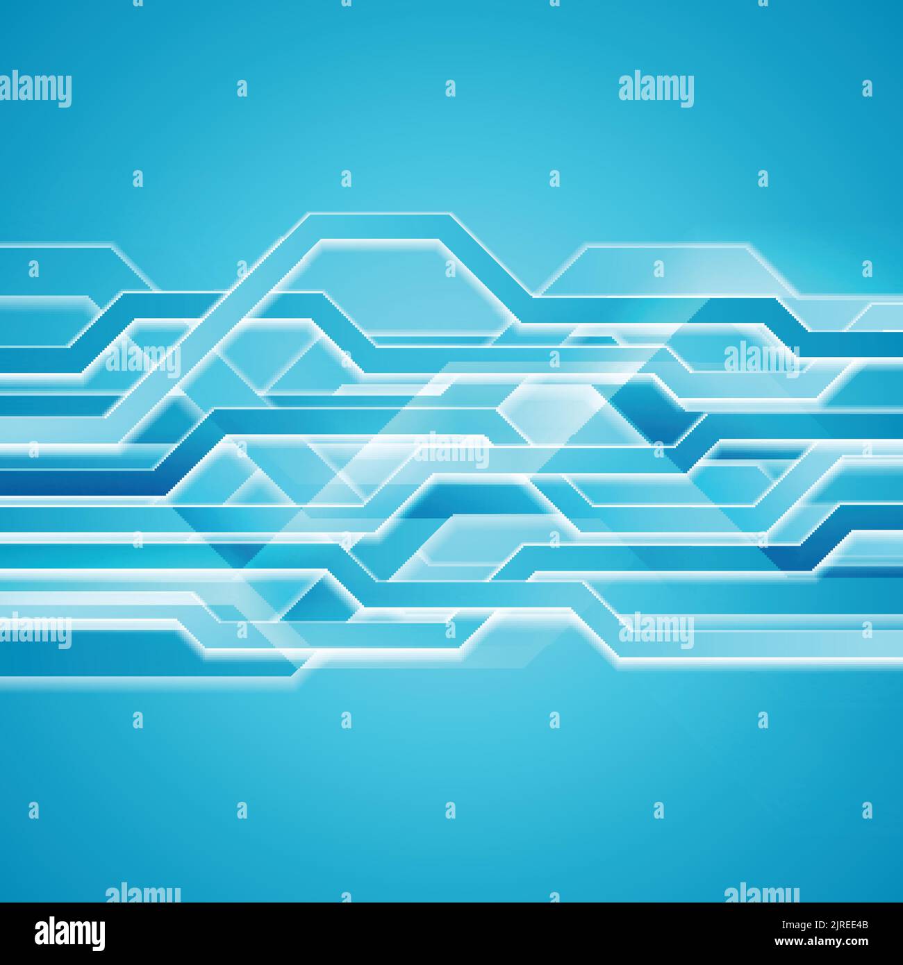 Bright blue abstract hi-tech vector background with glossy stripes ...