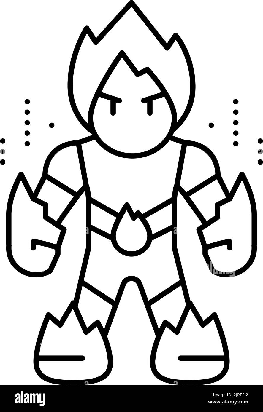 fire monster line icon vector illustration Stock Vector Image & Art - Alamy
