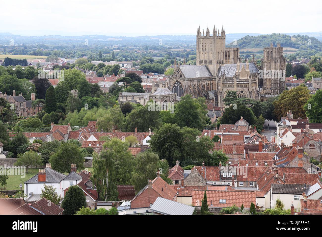 Wells Cathedral and the City of Wells, Somerset, England UK Picture by ...