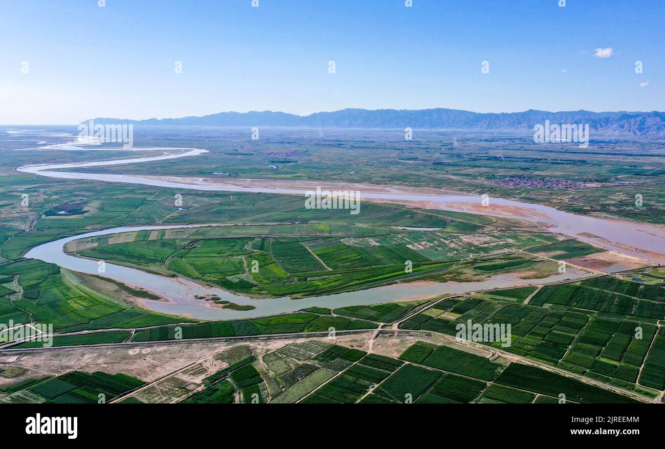 (220824) -- HOHHOT, Aug. 24, 2022 (Xinhua) -- Aerial photo taken on Aug ...