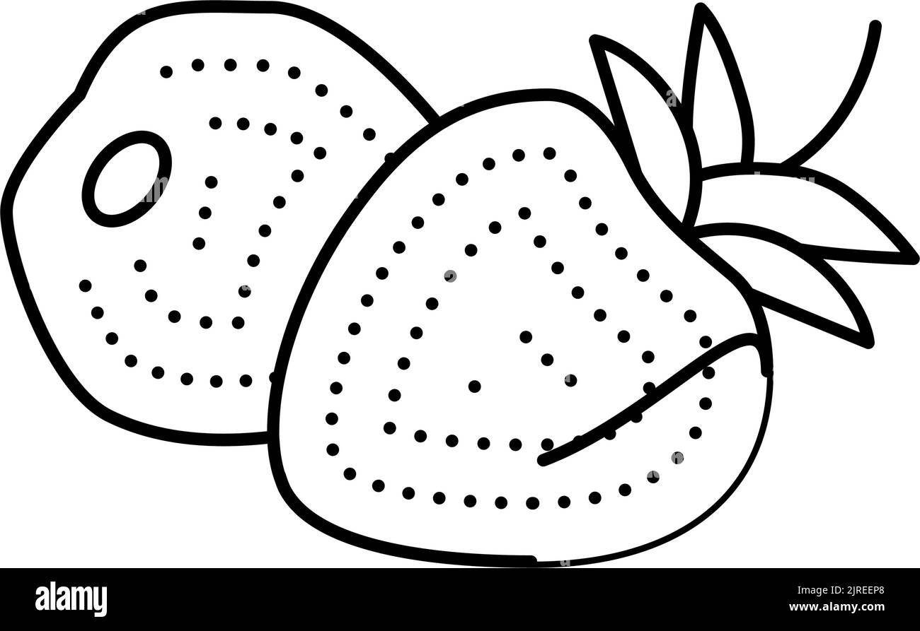 two strawberries line icon vector illustration Stock Vector Image & Art ...