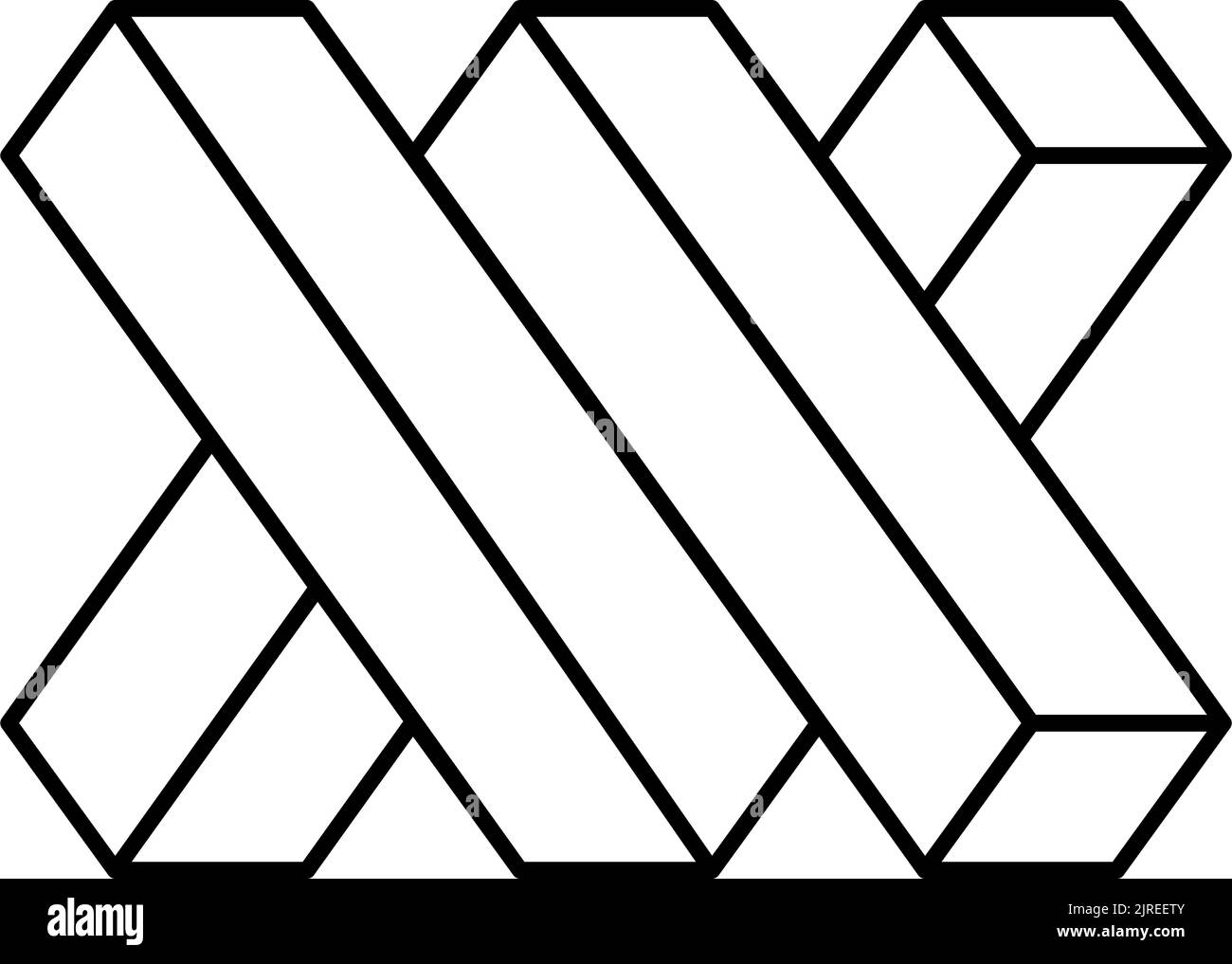 penrose impossible geometric shape line icon vector illustration Stock ...