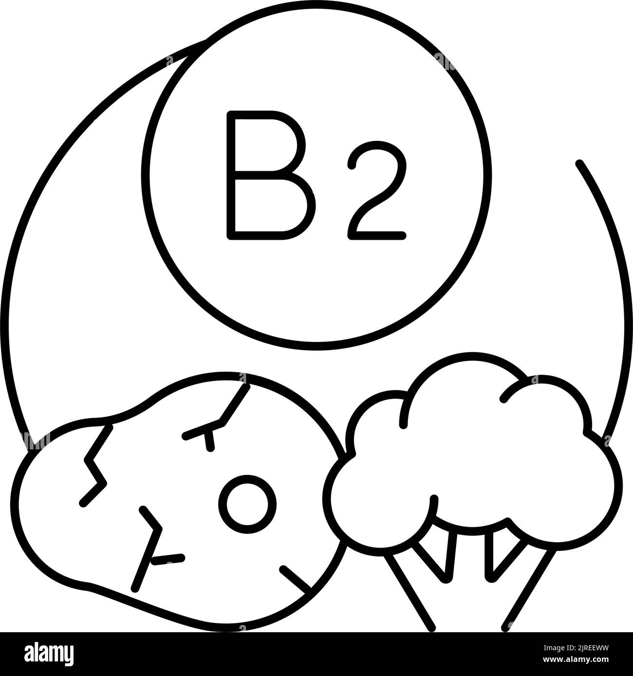 b2 vitamin line icon vector illustration Stock Vector Image & Art - Alamy