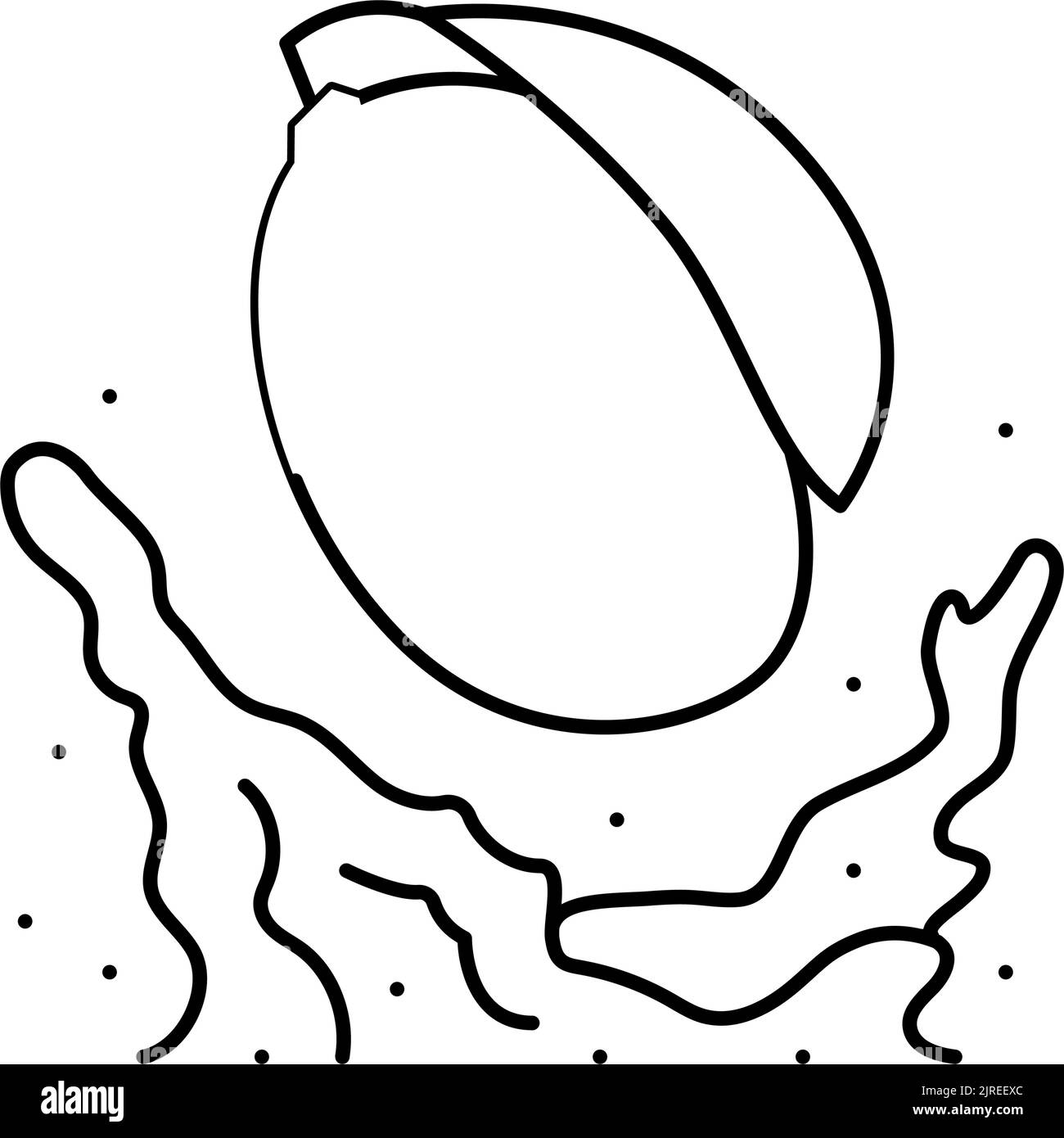 splash mango juice line icon vector illustration Stock Vector Image ...