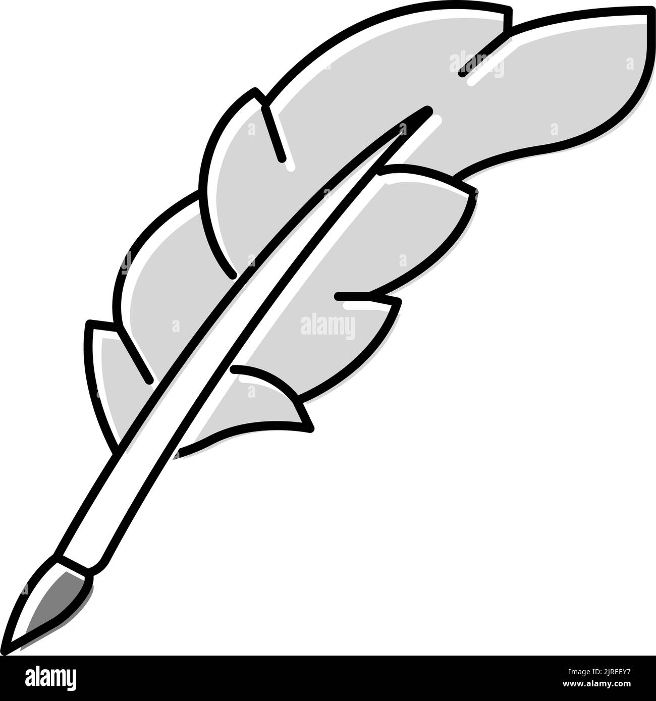 quill feather soft fluffy color icon vector illustration Stock Vector ...